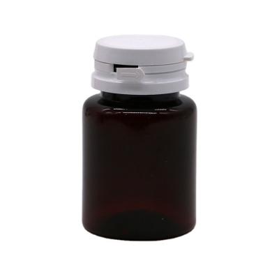 China Custom Color 50ml Amber PET Pill Capsule Bottle with Tear-off Screw Cap 31mm Neck for sale