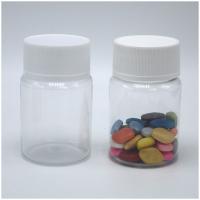 China Refillable 60ml Amber PET Pill Capsule Bottle with 34mm Silver Aluminum Screw Cap for sale