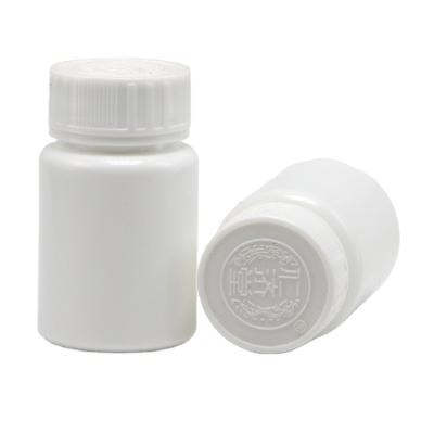 China 30ml Capacity HDPE Portable White Plastic Pill Tablet Container with Child Safety Cap for sale