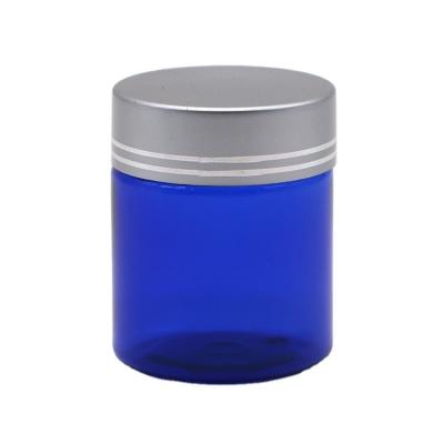 China Refillable 40ml PET Pill Capsule Bottle with 38mm Silver Aluminum Screw Cap for sale