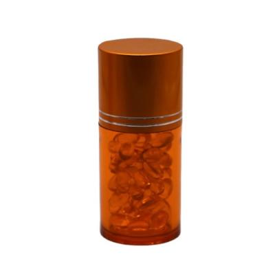 China Refillable 60ml PET Pill Capsule Bottle with Gold Silver Aluminum Screw Cap for sale