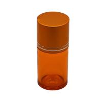 China Refillable 60ml PET Pill Capsule Bottle with Gold Silver Aluminum Screw Cap for sale