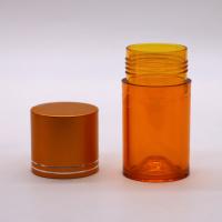 China Refillable 60ml PET Pill Capsule Bottle with Gold Silver Aluminum Screw Cap for sale