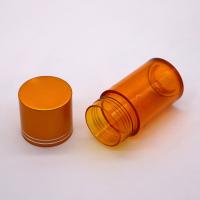 China Refillable 60ml PET Pill Capsule Bottle with Gold Silver Aluminum Screw Cap for sale