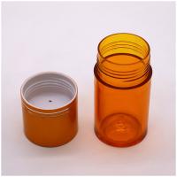 China Refillable 60ml PET Pill Capsule Bottle with Gold Silver Aluminum Screw Cap for sale