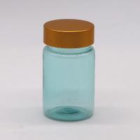 China 70ml PET Plastic Pill Bottle for Health Care with Gold Silver Cap for sale