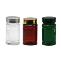 China 80ml PET Pill Medicine Bottle with Custom Color and Gold Silver Coating Cap for sale
