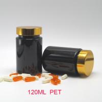China PET 120ml Black Plastic Bottle for Medicine Pill Capsule Supplement for sale