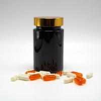 China PET 120ml Black Plastic Bottle for Medicine Pill Capsule Supplement for sale