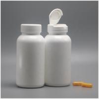 China 200mL Round Shape HDPE Plastic Pill Storage Bottle with Flip Over Lid and PE Material for sale