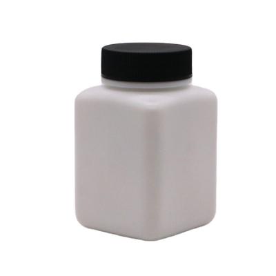 China HDPE Square Pill Bottle Custom Color 100ml Solid Powder Medicine Container with Screw Cap for sale