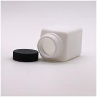 China HDPE Square Pill Bottle Custom Color 100ml Solid Powder Medicine Container with Screw Cap for sale