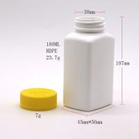 China 6oz 180ml HDPE Square Pill Tablet Medicine Bottle for Dietary Nutrition for sale