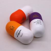 China Collar Material HDPE Capsule Shape 6oz Empty Matte Plastic Bottles With Screw Cap for sale