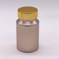 China PET Frosted Plastic Bottle 100ml for Pills Capsules with Gold Silver Cap Custom Logo for sale