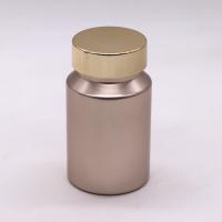China PET Frosted Plastic Bottle 100ml for Pills Capsules with Gold Silver Cap Custom Logo for sale