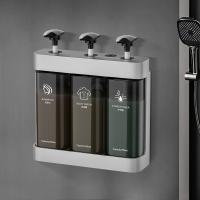 China Wall Mounted Triple Liquid Soap Dispenser 208x79x289mm ABS Construction for Hotel Bathrooms for sale