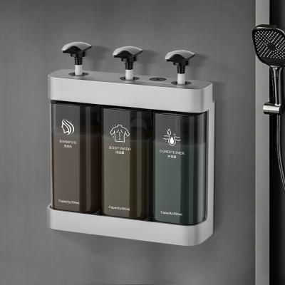 China Wall Mounted Triple Liquid Soap Dispenser 208x79x289mm ABS Construction for Hotel Bathrooms for sale