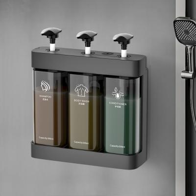 China Triple Wall Mounted Soap Dispenser 500ml×3 Capacity Refillable Commercial Grade for Hotels and Bathrooms for sale