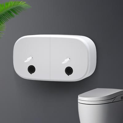 China Commercial Double Roll Toilet Paper Holder - Wall Mounted Black Dispenser for Hotels & Offices with 1-Year Warranty for sale
