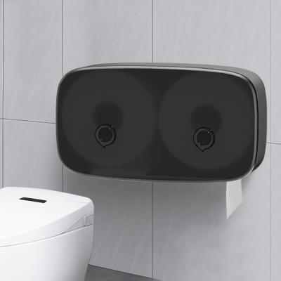 China Double Roll Wall Mount Tissue Paper Dispenser ABS Plastic Lockable for Hotel Bathrooms 300-400 Units Daily Production for sale
