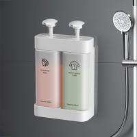 China ABS Material Wall Mounted Double Soap Dispenser with Waterproofing and Customized Logo for Eco-Friendly Use in Hotels and Bathrooms for sale