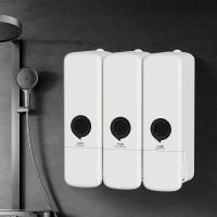 China Modern ABS Manual Soap Dispenser 300ml x 3 Capacity Wall Mounted for Hotels and Bathrooms for sale