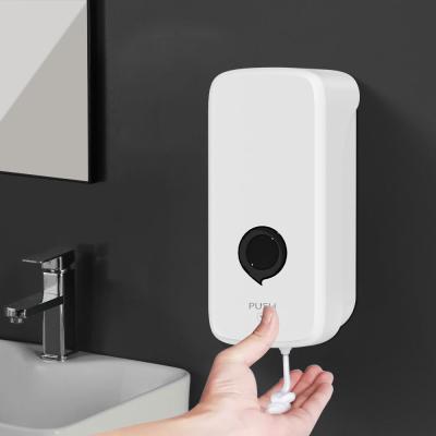 China Manual Black And White Wall Mounted Soap Dispenser For Bathrooms And Kitchens for sale