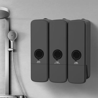 China ABS Wall-Mounted 3-Head Soap Dispenser with Foam, Liquid & Spray Functions - White Commercial Grade for sale