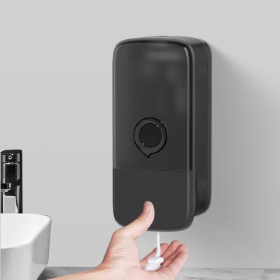 China 800ML ABS Manual Soap Dispenser Wall Mount for Bathroom - Matt Black Commercial Grade with Custom Logo Options for sale