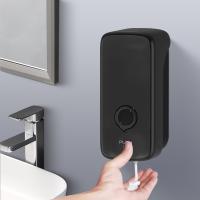 China 1000ML Manual Liquid Soap Dispenser Wall Mounted - Black ABS Plastic for Home & Hotel Bathrooms for sale