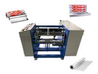 China Manual Semi- Automatic 2 Shafts Aluminum Foil Kitchen Slitting Roll Rewinding Machine for sale
