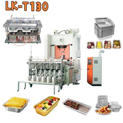 China T130 800ml 0.03mm Parcel Aluminum Silver Foil  Disposable Food Containers Making Machine for sale