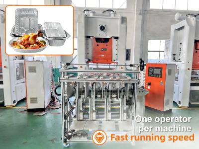 China LK-T80 80ton Aluminum Foil Making Machine with Mitsubishi PLC for Round Square Rectangle Trays for sale