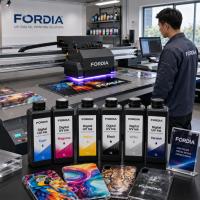 China Hybrid Digital Inkjet UV Ink LED Curable CMYK White Varnish Ink For Acrylic Glass Wood Leather for sale