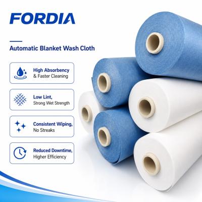 China Automatic Rubber Blanket Wash Cloth Roll Non Woven Wash Cleaning Cloth Dry And Wet Type for sale