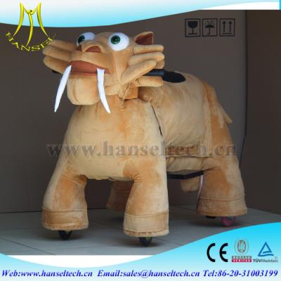 China Hansel qulity big tiger coin operated plush kiddie rides electric animal rides for mall for sale