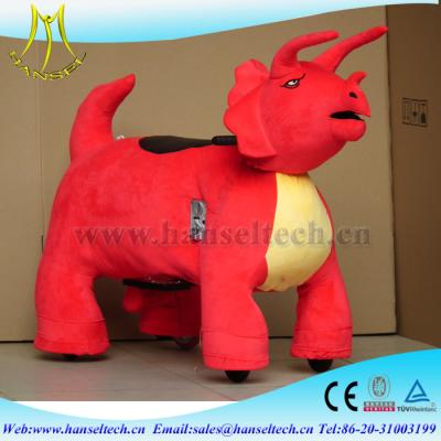 China Hansel cheap amusement park rides coin operated plush animal ride on toy for sale