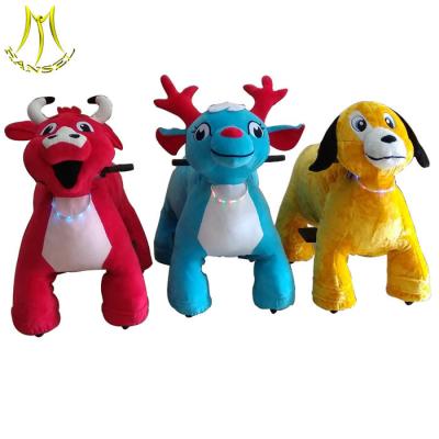 China Hansel plush electrical toy animal riding and walking dinosaur ride for kids with ride on animal toys made in china for sale
