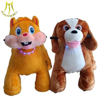 China Hansel plush motorized animals and battery happy rides on animal scooter with plush electrical animal toy car for sale