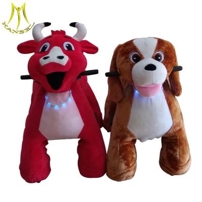 China Hansel plush animal scooter and lead acid battery animal ride with coin operated ride on animal scooter for sale