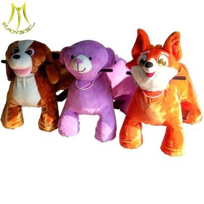 China Hansel amusement park outdoor plush motorized animals and battery animal ride on toy and ride on furry animal scooter for sale