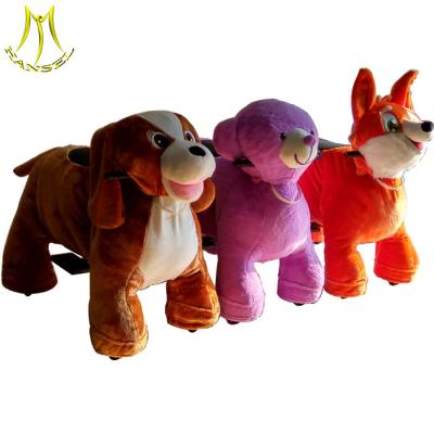 China Hansel coin operated ride animal scooter and battery operated motorized animal plush with kids ride on animal robot for sale