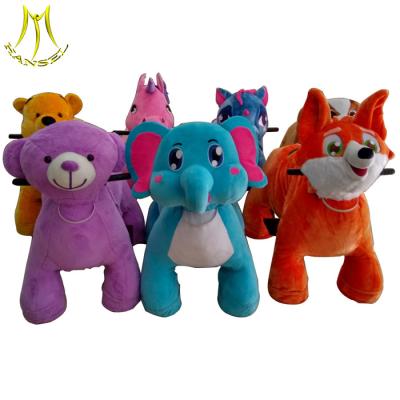 China Hansel carnival rides animal scooters for mall and plush rideable animal toy with coin operated motorized animals for sale