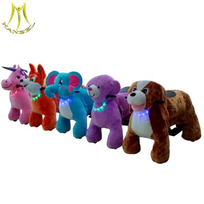 China Hansel plush electrical animal toy car and electric scooter for mall with battery motorized animals for rent for sale