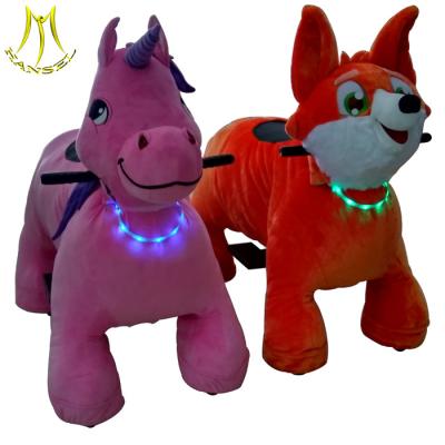China Hansel plush toys stuffed animals on wheels and motorized animals on wheels with animal scooter for mall for sale