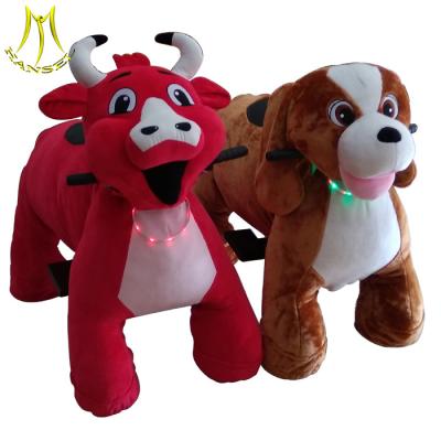 China Hansel battery operated plush electric animal design coin operated kids ride machine from china for sale