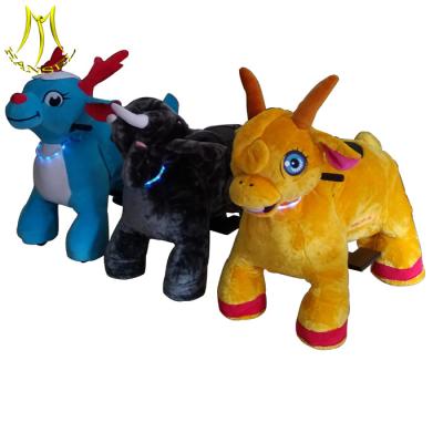China Hansel  indoor amusement park kids coin operated stuffed animals go kart walking unicorn toy animal for sale