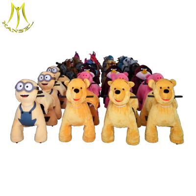 China Hansel hot-selling electrical animal ride steel frames guangzhou toy with coin acceptor and music luna park toys for sale