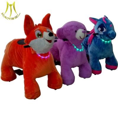 China Hansel motorized climbing wall and battery powered animals for shopping mall with motorized plush riding animals for sale